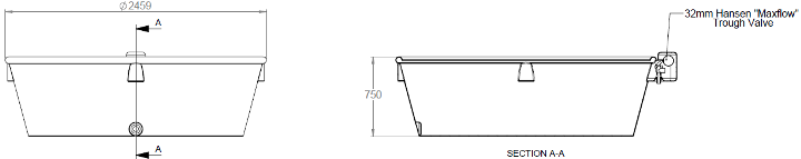 ST2600 trough diagram | Oztanks